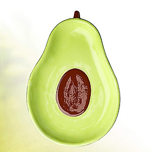 Garneck Ceramic Avocado Shaped Shaped Serving Plate Ceramic Sauce Dish Dip Bowls for Fruits Salads Dessert Appetizers