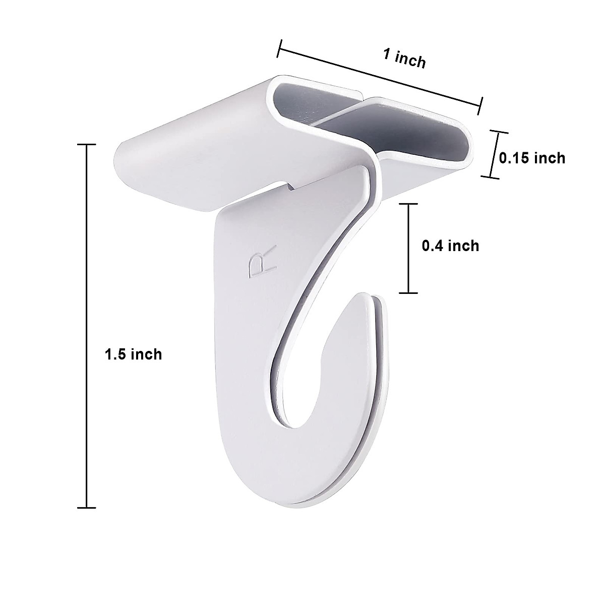 Gansita 12 Pair Drop Ceiling Hooks, T-Bar Track Clip Suspended Ceiling Hooks,White Heavy Duty Ceiling Hooks for Hanging Plants & Decorations, Metal T-Bar Hooks for Suspended Drop Ceiling Tiles