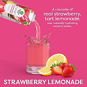 Greater Than Lactation Supplement Support, Coconut Water, Vitamins & Electrolyte Drink for Breastfeeding & Immune Support, Lactation Cookies Alt, Gluten Free, Low Sugar, 12 Pack, Strawberry Lemonade