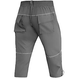 Brisk Bike 3/4 MTB Short Mountain Bike Cycling Short (Grey, M)