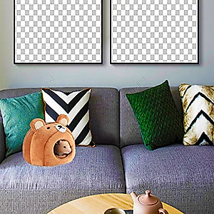 PIXRIY Guinea Pig Cave Bed, Small Animal Washable Cage Accessories Pet Hideout Bed House Anti-Slip for Hamsters,Chinchilla and Hedgehogs (Bear)