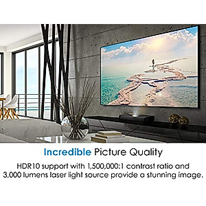 Optoma CinemaX P1 4K UHD Laser TV Home Theater Projector | Bright 3000 Lumens | Ultra Short Throw | Integrated NuForce Soundbar | Stream Netflix and Prime Video | Works with Alexa and Google Assistant