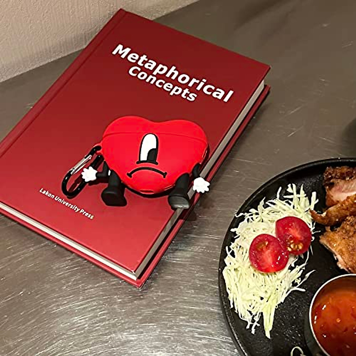 Airpods Pro 2nd Generation (2022) Case, Ponnky 3D Cute Fun Cartoon Fashion Funny Character Design Keychain Cover for Teens Women Men Soft Silicone Airpods Pro 2019 Headphone Case - Red Heart