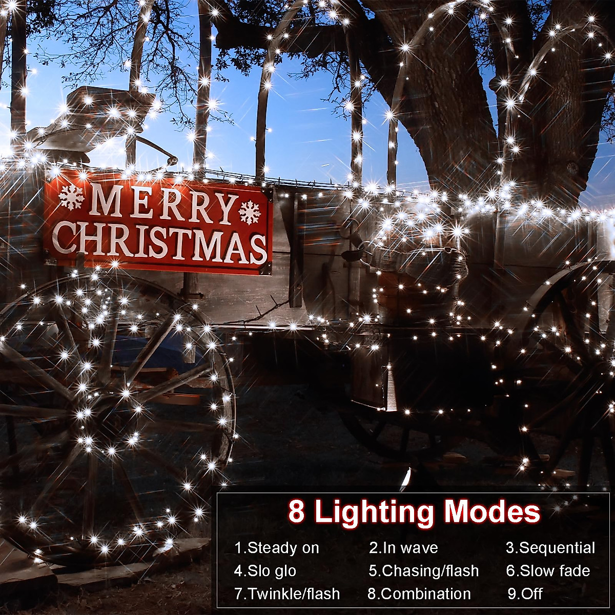 echosari [2 Pack] Battery Operated Christmas Lights 16ft Green Wire 50 LED Fairy String Light with Remote, Timer, 8 Modes, Dimmable for Indoor Outdoor Xmas Tree Wedding Party Decoration (Cool White)