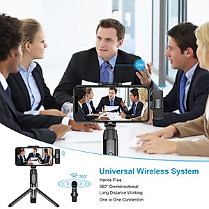 LAVKOW Wireless Lavalier Microphone for iPhone iPad, Plug-Play Wireless Mic with Clips, for Recording, YouTube, TikTok, Facebook Live Stream, Noise Reduction/No APP & Bluetooth Needed