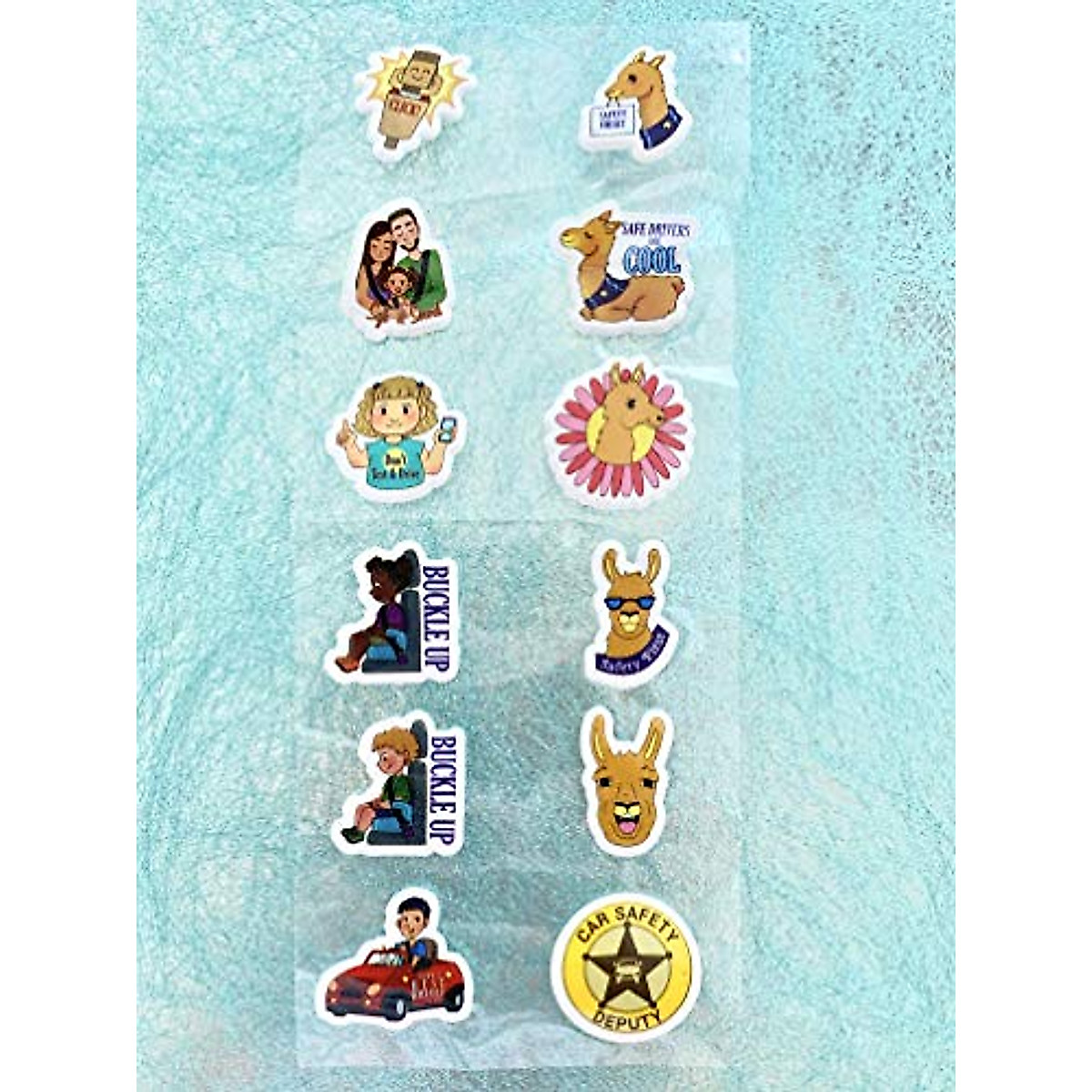 BPA-FREE Buckle Booster (Short Model, With Side Slit), Raises & Stabilizes Your Buckle - Fasten Your Car Seat Belt Easily - Innovative Design Snaps Around Receptacle - Fun Kid Safety Stickers (1-Pack)