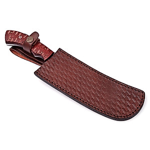 Damascus Steel Meat Cleaver Knife, Chef Knife, Butcher Knife - Multipurpose Sharp Knife, Kitchen Knife For Meat, Vegetable Cleaver & Damascus Cleaver Knife with Micarta Handle & Knife Sheath