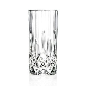 Barski Highball - Glass - Set of 6 - Hiball Glasses - Glass Crystal - Beautiful Designed - Drinking Tumblers - for Water, Juice, Wine, Beer and Cocktails - 13 oz Made in Europe