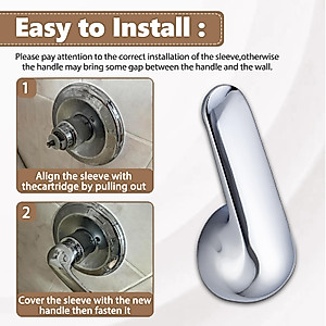 H79 Faucet Handle Compatible with Delta Tub & Shower Single Metal Lever Handle, Shower Handle Replacement for Delta 1300/1400 Series Tub Faucet, Shower Replacement Parts with Screw & Wrench