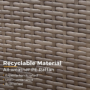 Wisteria Lane 2 Piece Patio Furniture Set of 2 Seats,Outdoor Wicker Patio Loveseat Sofa with Cushion, Outdoor Sectional Corner Sofa for Garden Backyard, Blue