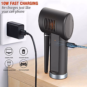 Electric Cordless Air Duster, Replaces Compressed Spray Gas Cans, Rechargeable Duster for Computer or Keyboard Cleaning.