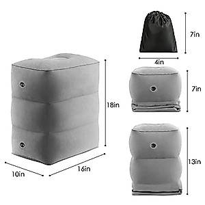 Inflatable Toddler Bed on Air - SVOPY Travel Foot Rest Pillow with Adjustable Height Leg Pillow for Long-Range Flight, Must-Have Item for Airplane, Train, SUV