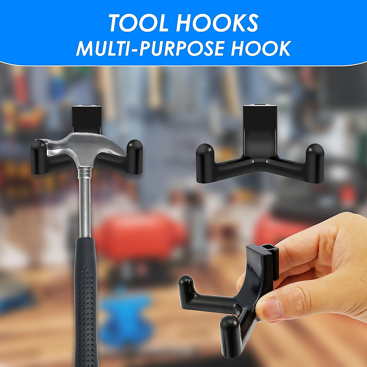 XYDHQS 10Pcs Shed Tool Hook, Utility Hooks for Garage, Shed Tool Hook Compatible with 60118/60127/60138, Shed Tool Organizer Hooks for Shovel Rake Scissors (10Pcs)