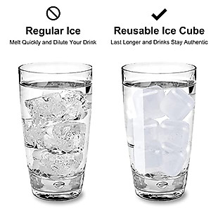 Tngan Reusable Ice Cube, 65 Pack Reusable Ice Cubes for Drinks, Washable Non-Melting Plastic Ice Cubes BPA Free, Refreezable Ice Cubes for Whiskey, Cocktails, Wine, Coffee (Transparent)