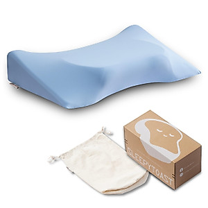 SLEEPY TOAST Neck Pillow for Sleeping fits Shoulder Perfectly, Side Sleeper Pillow with Armrest Area, Memory Foam Pillows for Neck and Shoulder Pain Relief, Cooling Pillow Cases (Blue)