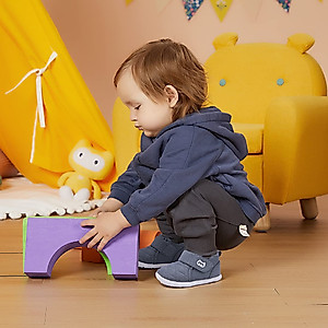 BMCiTYBM Baby Shoes Boy Girl Sneakers Winter Warm High Top Non Slip First Walking Infant Shoes 6 9 12 18 24 Months Grey Size 12-18 Months Toddler