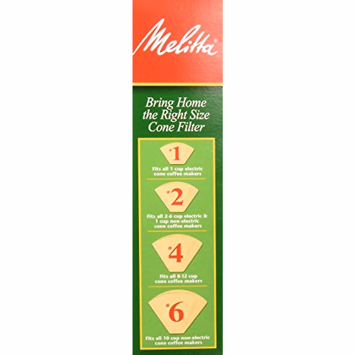 Melitta M4 Cone Coffee Filters Natural, 100 Count, Brown