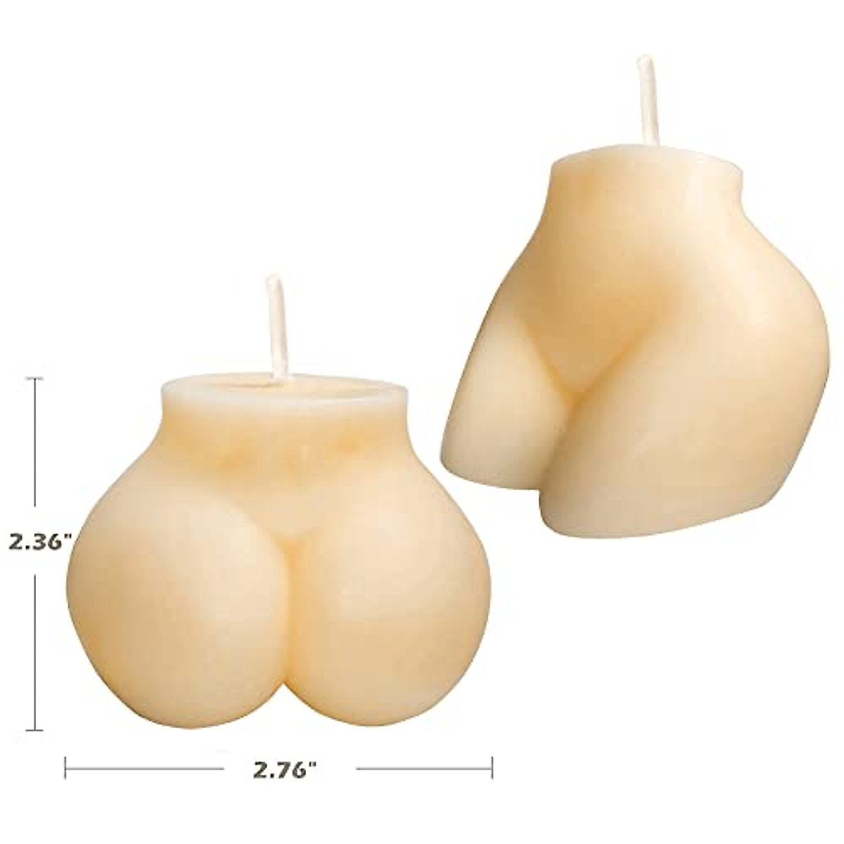 2PCS Soy Wax Cute Body Candle Big Butt Candle