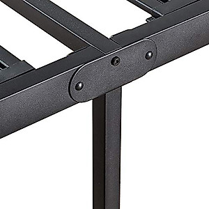 Mellow Rocky Base E 14" Platform Bed Heavy Duty Steel Black, w/ Patented Wide Steel Slats (No Box Spring Needed) - Cal King