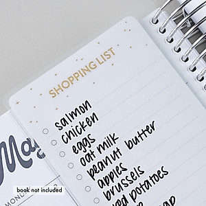 Star Wars Snap-In Meal Planner - Star Wars Grogu Dashboard, Includes Shopping List Space, Metal Foil Accents, Double-Sided Lamination, Reusable for Dry and Wet Erase Markers, by Erin Condren