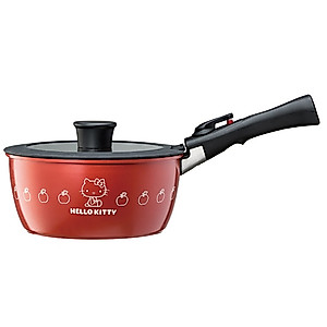 Pot 20cm Frying pan Skater Handle is Out 20cm Glass lid 20cm Handle 4-Piece Set Hello Kitty Sanrio ANFP2