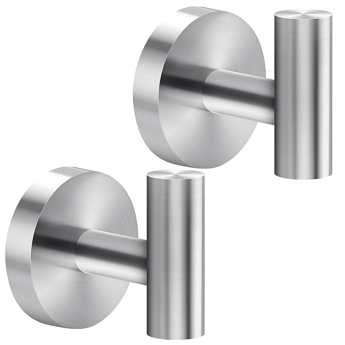 Ravinte Towel Hooks 2 Pack Brushed Nickel Bathroom Towel Hooks Wall Towel Hooks SUS 304 Stainless Steel Silver Coat Robe Clothes Hook Holder Towel Hooks for Bathroom Wall Mounted