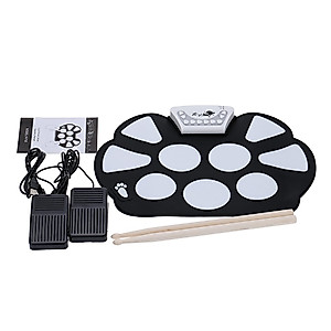 summina Portable Electronic Drum Pad Kit Silicon Foldable with Stick