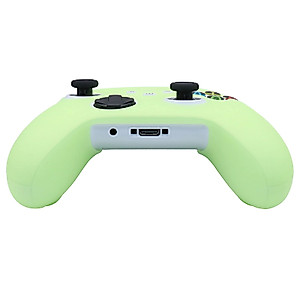 RALAN Controller Cover Silicone, Silicone Controller Cover Skin Protector in Dark Compatible for Xbox Series Controller (Black Pro Thumb Grip x 8,Cat + Skull Cap Cover Grip x 2) (Green)