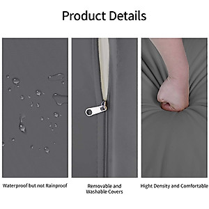 Aiho Outdoor Patio Furniture Sets All Weather Outdoor Sofa PE Garden Furniture Wicker Rattan Patio Conversation Set with Glass Table (Grey)