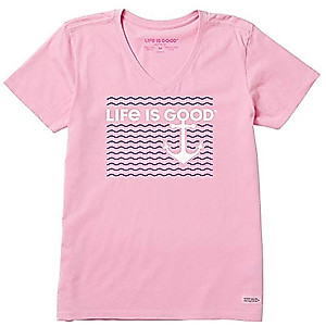 Life is good Womens Crusher, Happy Pink, X-Small