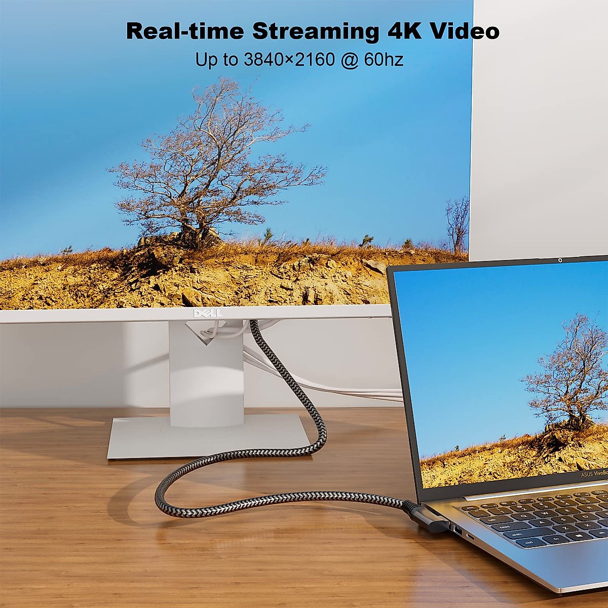 HOTUTUKI USB C to C 3.2 Gen 2×2 Cable 100W/20Gbps [6.6FT/2m] 4K Video Output Fast Charge Compatible with Thunderbolt 3/4 for MacBook iPad Galaxy Pixel Dell Yoga 27 Dell LG Type C Display Monitor etc.…