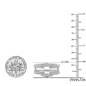 Dazzlingrock Collection 0.50 Carat (Cttw) Round White Diamond Women Anniversary Enhancer Band 1/2 CT, 14K White Gold, Size 7