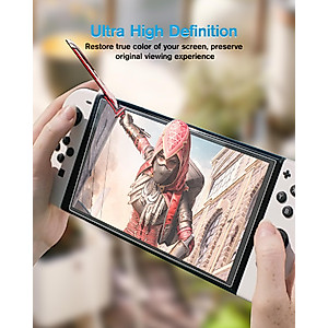 MOBDIK Tempered Glass Screen Protector for Nintendo Switch OLED Model 2021 EZ Kit, Automatic Alignment, 2 Pack