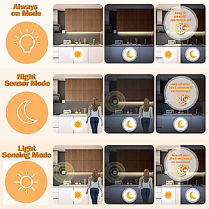 Motion Sensor LED Light Strip with Dual Power Supply and Auto Shut-Off Timer, Night Light, 9.84ft Motion Activated Waterproof LED Strip Light for Kitchen, Cabinet, Bedroom, Shelf, Bed Warm White 2700K