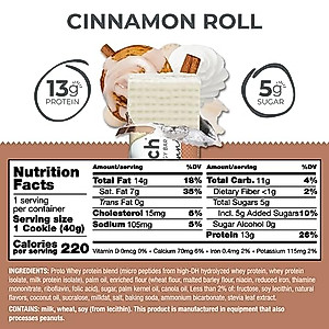 Power Crunch Protein Wafer Bars, High Protein Snacks with Delicious Taste, Cinnamon Roll, 1.4 Ounce (12 Count)