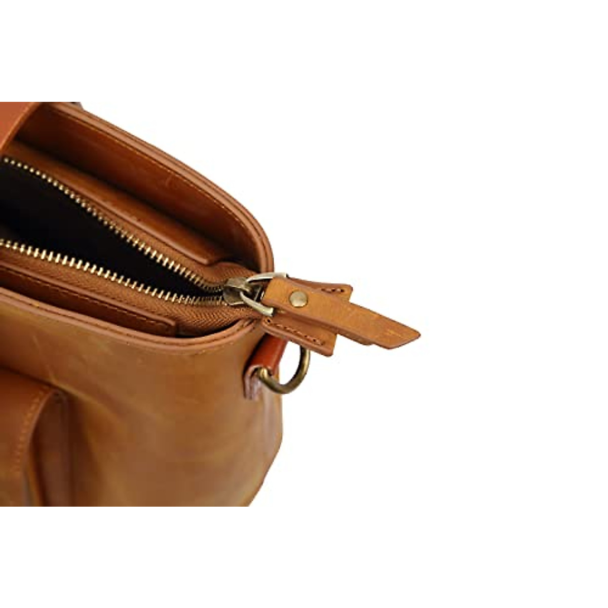 Top Handle Crossbody Purse Genuine Leather Shoulder Bag Work Totes for Women Purse Handbag with Back Zipper Pocket Large F031 (FB031)…