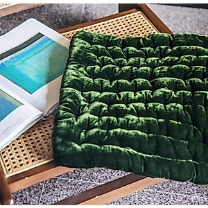 Emerald Velvet Sofa Decor Cushion, French Mattress Cushion for Rocking Chair, Floor Velvet Seat Pad 17 Inches (Emerald)
