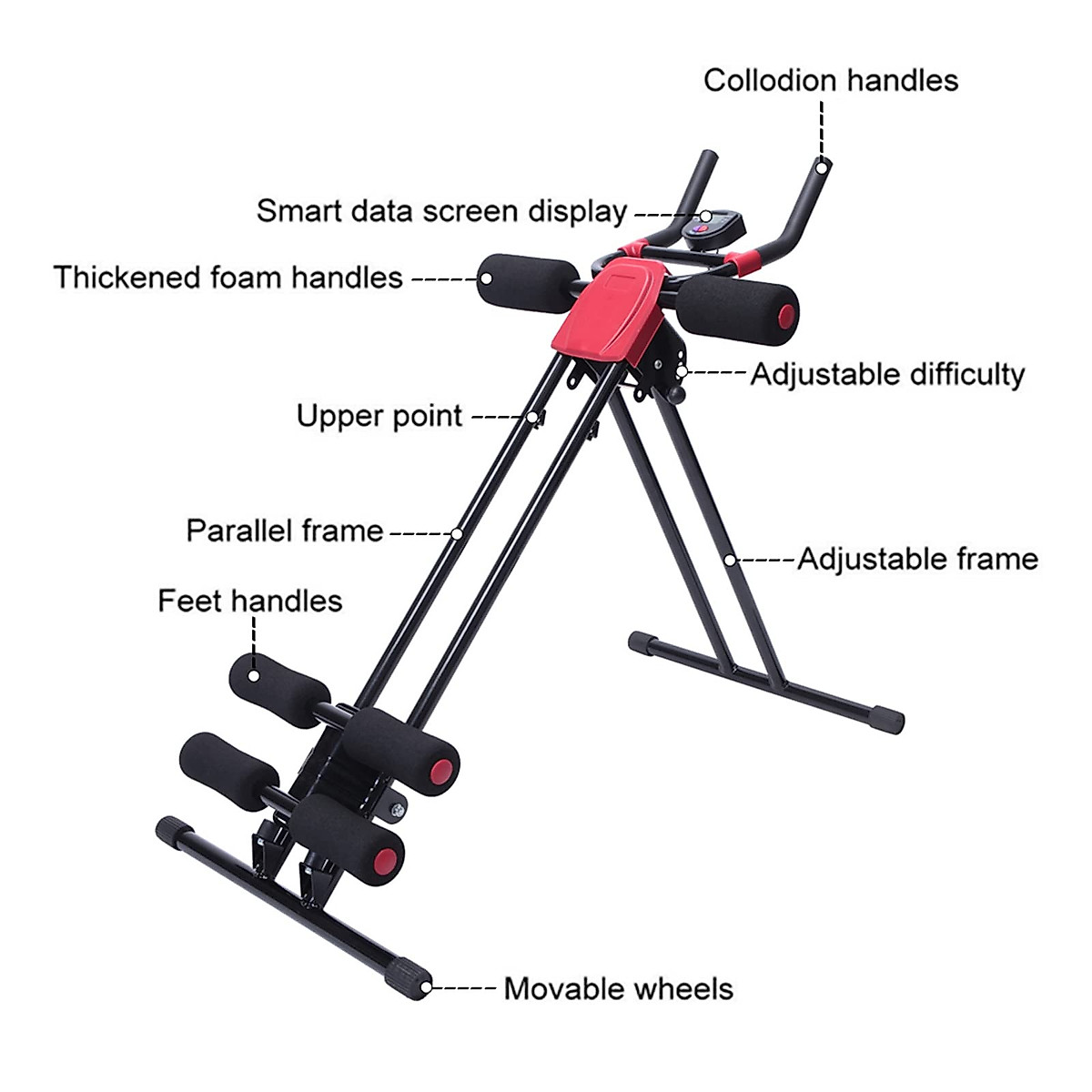 PRODCA Straight Linear Type Powerful Private Fitness Club Abdomen Exerciser Black