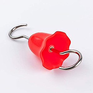 WOSIBO 8 Pack Ant Moat Guard for Hummingbird Feeders, Metal Hummingbird Feeders Accessory Hooks 4 Pack with 4 Clean Brushes Red