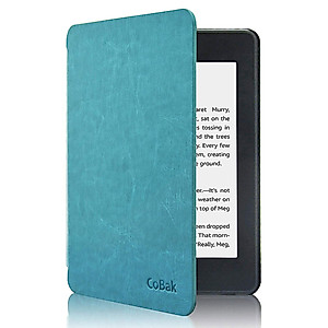 CoBak Kindle Paperwhite Case - All New PU Leather Smart Cover with Auto Sleep Wake Feature for Kindle Paperwhite 10th Generation 2018 Released, Sky Blue