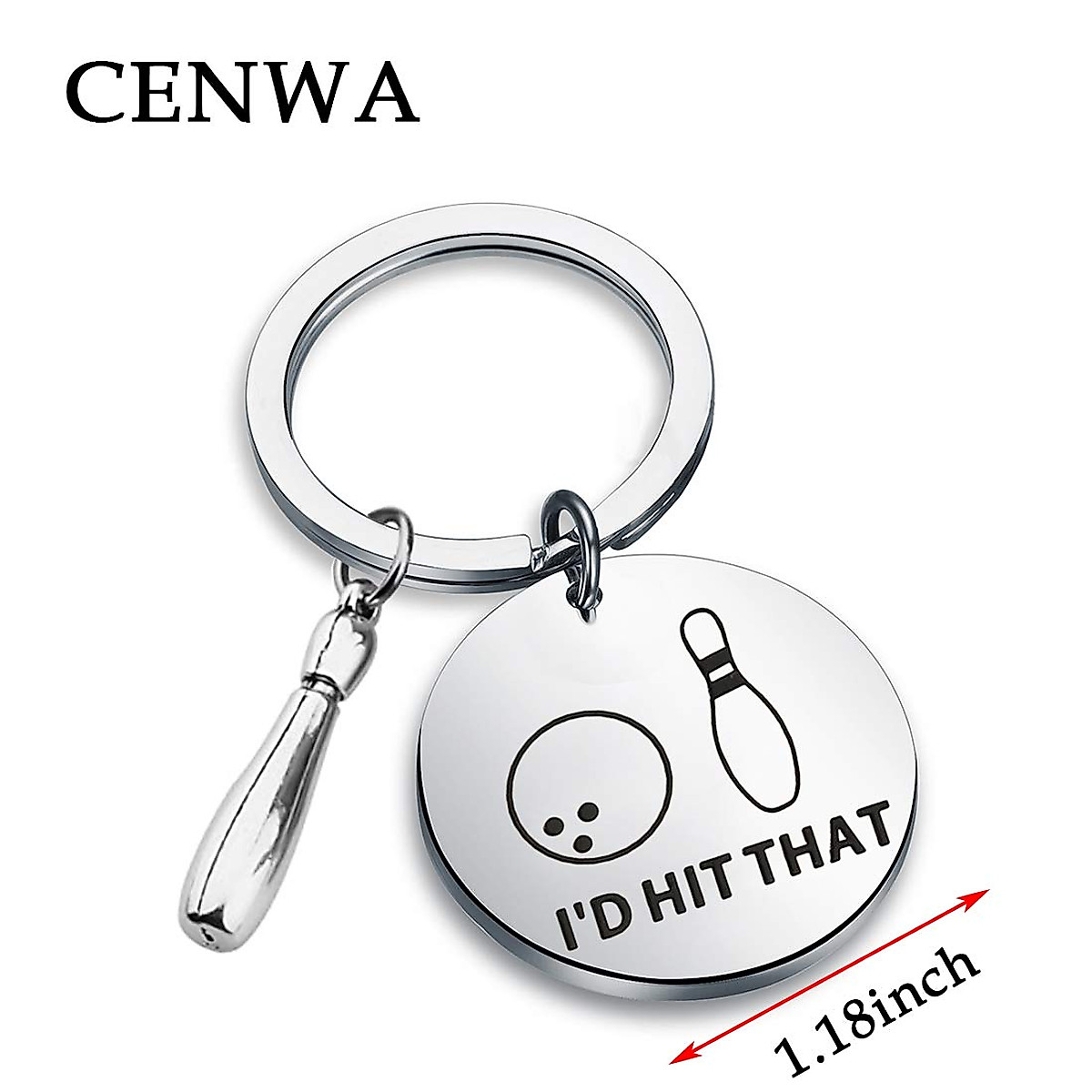 CENWA Bowling Keychain Bowler Gift Bowling Team Gift I’d Hit That Keychain Bowling Jewelry Gift For Bowling Lovers (I’d Hit That k)