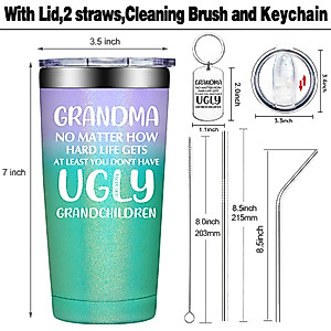 Grifarny Grandma Gifts, Gifts for Grandma from Granddaughter, Grandson, Grandchildren，Grandkids - Christmas Mothers Day Birthday Gifts for Grandma, Grandmother - Grandma Tumbler Cup 20oz