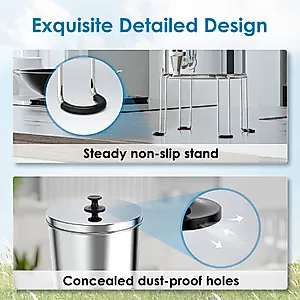 Waterdrop Gravity-fed Water Filter System with 8 Filters, Metal Water Level Spigot and Stand, 2.25G Stainless-Steel System, Reduces Chlorine-King Tank Series