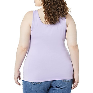 Amazon Essentials Women's Plus Size Tank Top, Pack of 2, Black/Lavender, 3X