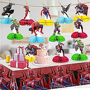 9Pcs Cartoon Honeycomb Centerpiece for Table Decorations Honeycomb Birthday Party Decorations Supplies Anime Birthday Party Supplies Kids Party Favors Honeycomb Table Decorations Topper for Kids