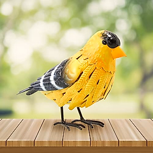 American Goldfinch Metal Garden Bird, Yard Sculpture Art- Large Realistic Standing Gold Finch Bird - Outdoor Fall, Winter, Spring, Summer Decoration- Decor - Perfect and Sympathy Gifts