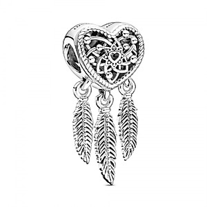 PANDORA Heart & Three Feathers Dreamcatcher