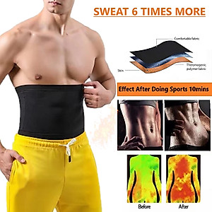SLMLEES Sauna Suit Waist Trimmer for Men Waist Trainer Compression Belt Slimming Sweat Thermo Workout Tummy Control Shaper (2X-Large/3X-Large)