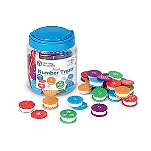 Learning Resources Mini Number Treats, 40 Pieces, Ages 3+, Cookies Toys, Counting and Colors Recognition, Fine Motor Skills Toys, Montessori Toys for Kids