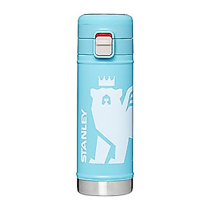 Stanley FlowSteady Bear Cub Bottle, 17oz, Stainless Steel Insulated Water Bottle for Kids (8 and Above) with 3 Interchangeable Metal Badges